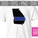 Georgia Thin Blue Line SVG, DXF, Eps, and Png Cut Files, Police Support ...