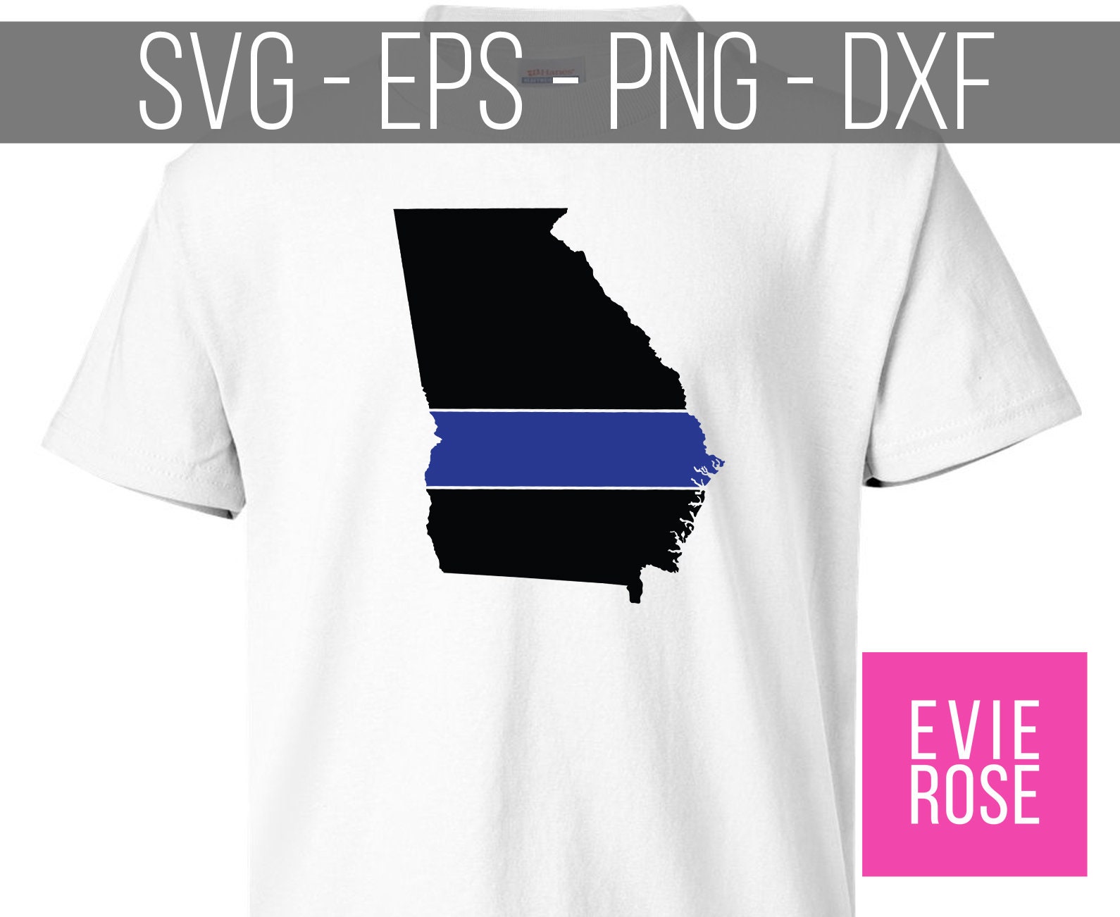Georgia Thin Blue Line SVG DXF Eps and Png Cut Files - Etsy Singapore