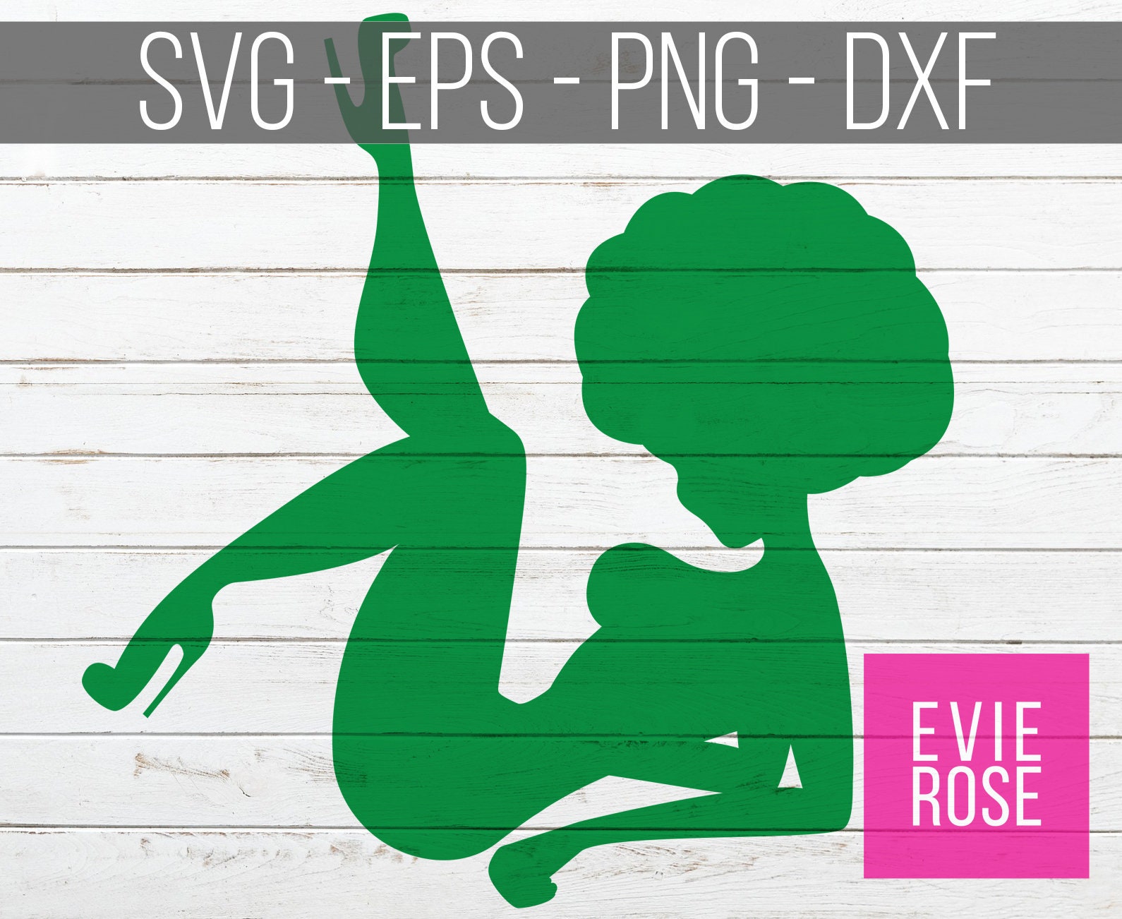 Pinup Girl Silhouette SVG File Set - Pretty Afro Woman Pin up Style ...