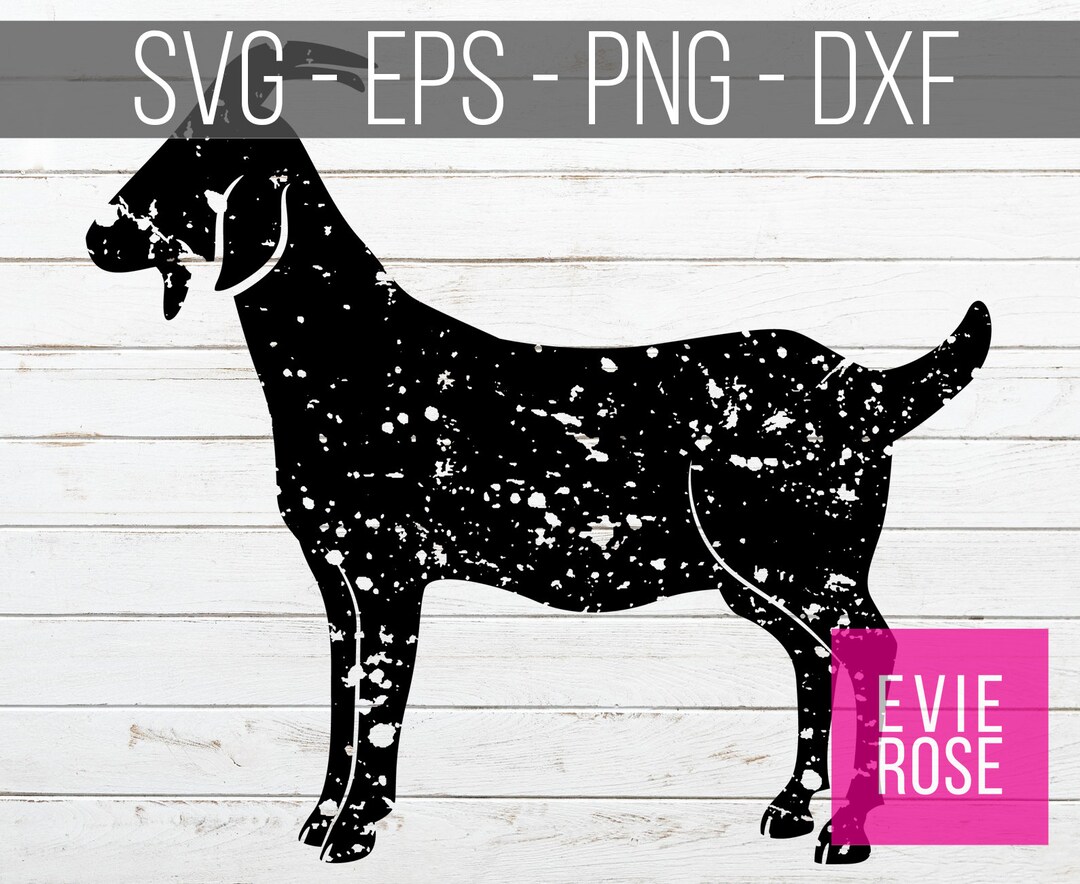 Distressed Goat File Set - Grunge PNG, EPS, Dxf Cut File - Clipart for ...