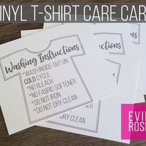 Printable Vinyl Tshirt Instructions - Letter Size - Four per Page ...
