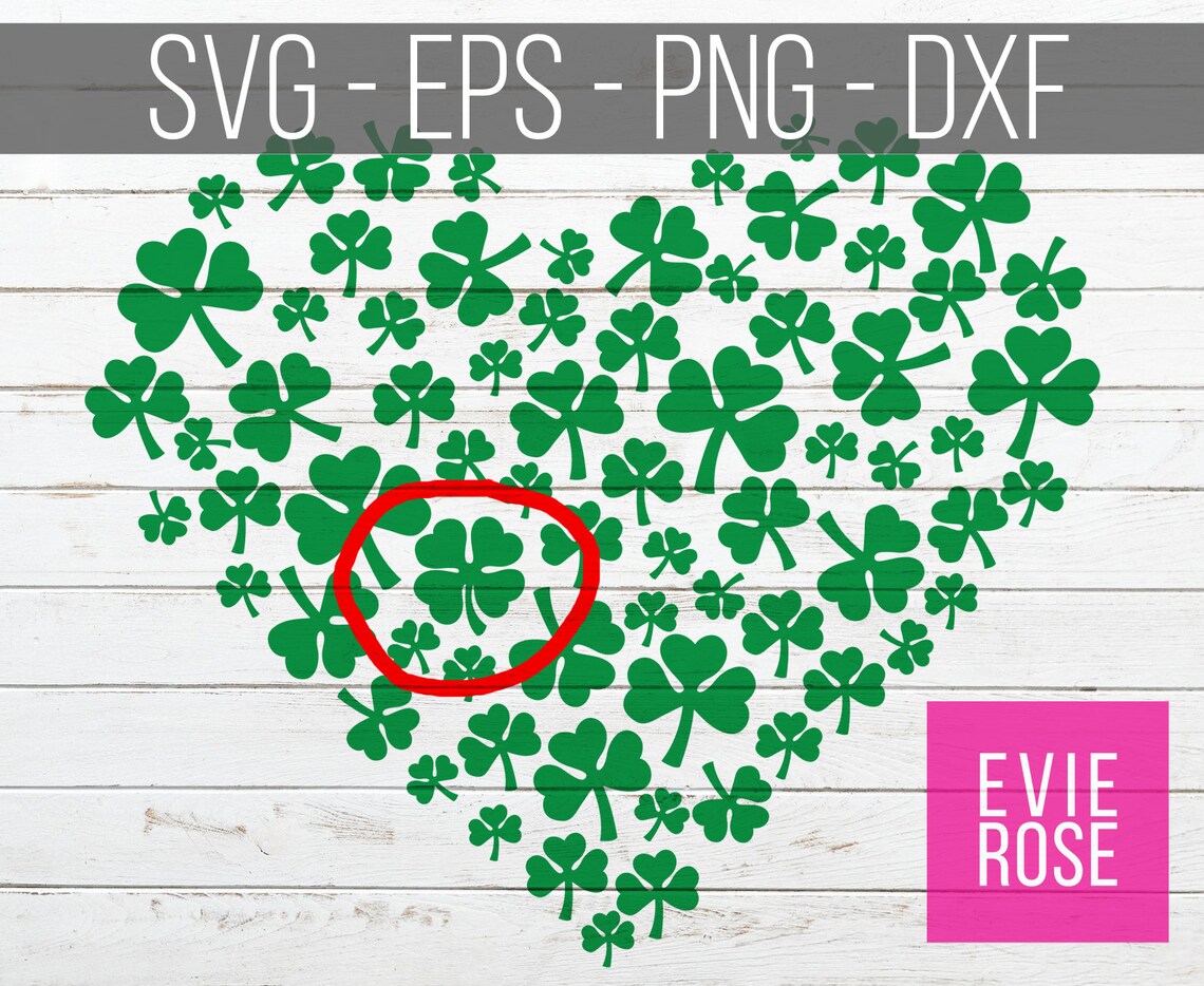 Heart of Clovers With Hidden Four Leaf Clover SVG EPS PNG - Etsy