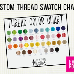 CUSTOM Embroidery Thread Color Swatch Chart Graphic for Your Etsy Shop ...