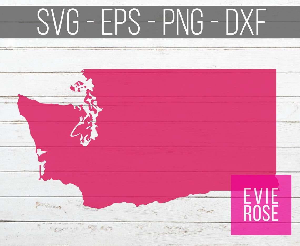 Washington SVG DXF Eps and Png Cut Files State Digital - Etsy