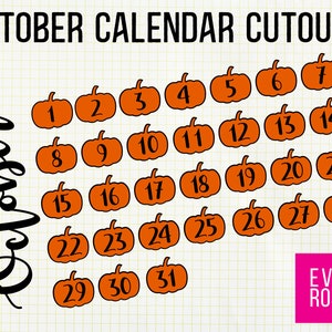 October Calendar Pumpkin Number Cutouts SVG and DXF Files for Hanging ...