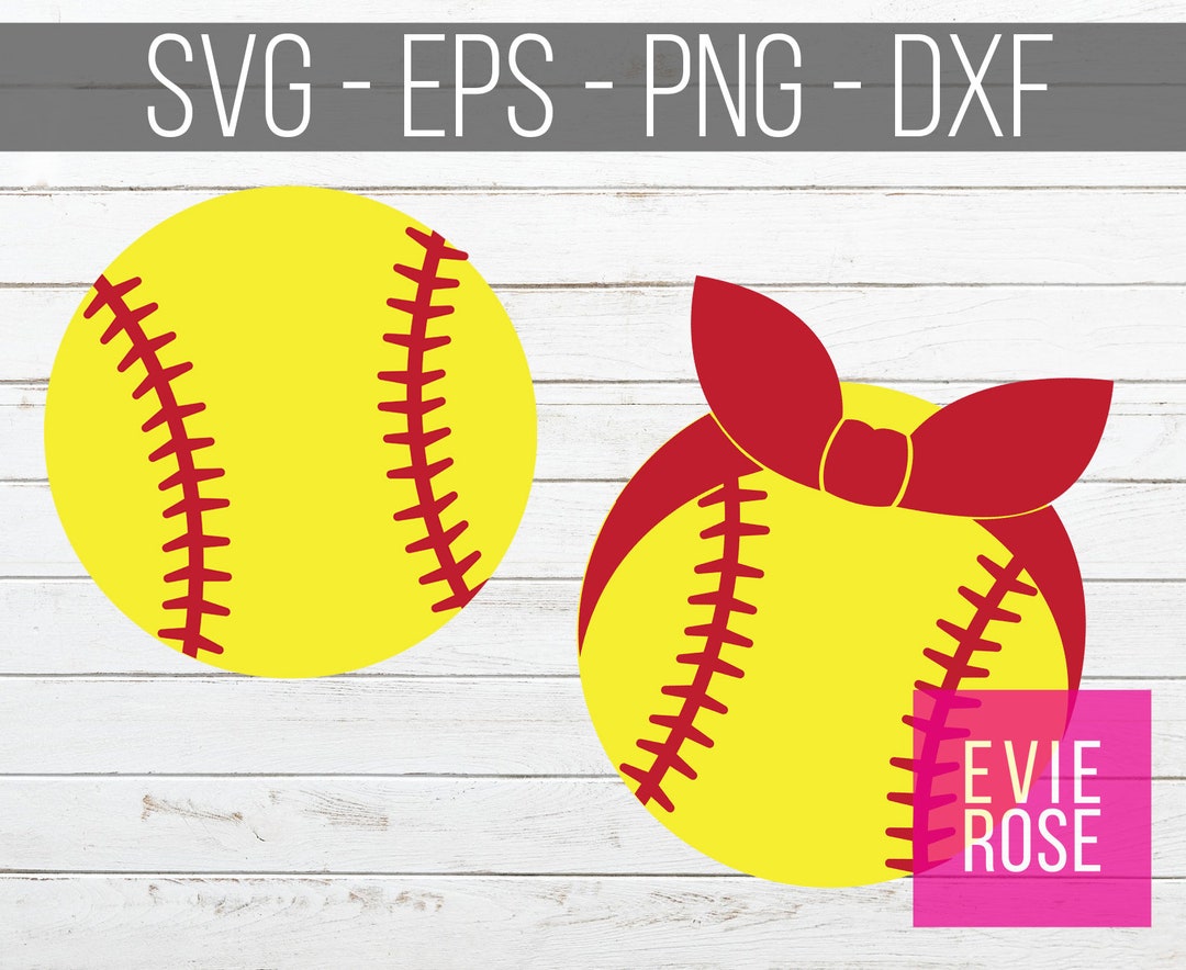 Bandanna Softball File Set - Includes SVG, PNG, EPS and Dxf - With and ...