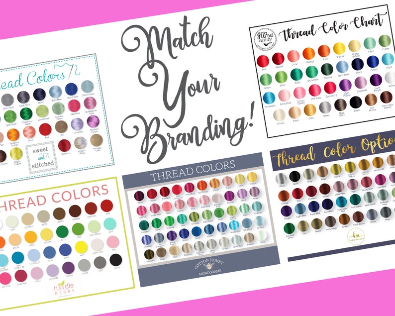 CUSTOM Embroidery Thread Color Swatch Chart Graphic for Your Etsy Shop ...