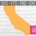 California SVG, DXF, Eps, and Png Cut Files, State Digital Clip Art ...