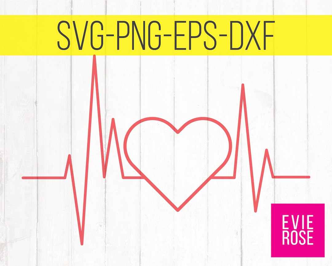 Heartbeat With Heart SVG Cut File - Nurse, EKG, ECG, Life Clipart and ...