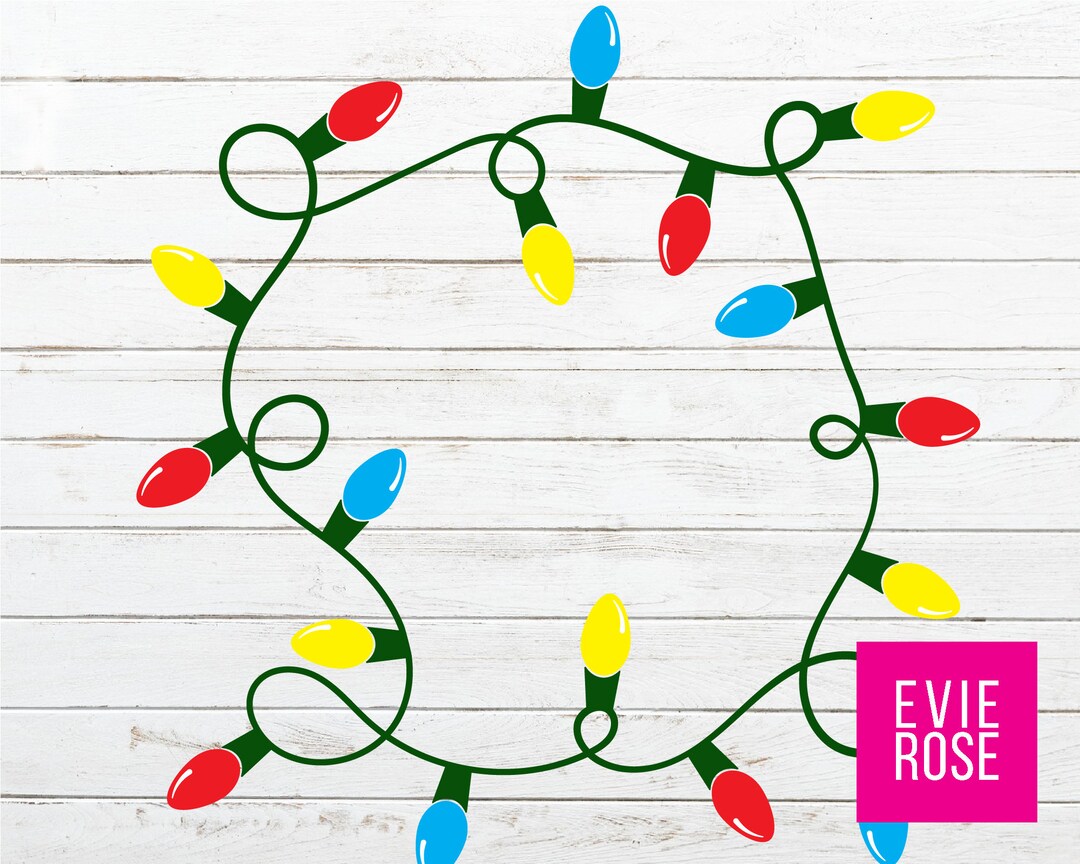 Tangled Christmas Lights Frame File Set - SVG, EPS, PNG and Dxf ...