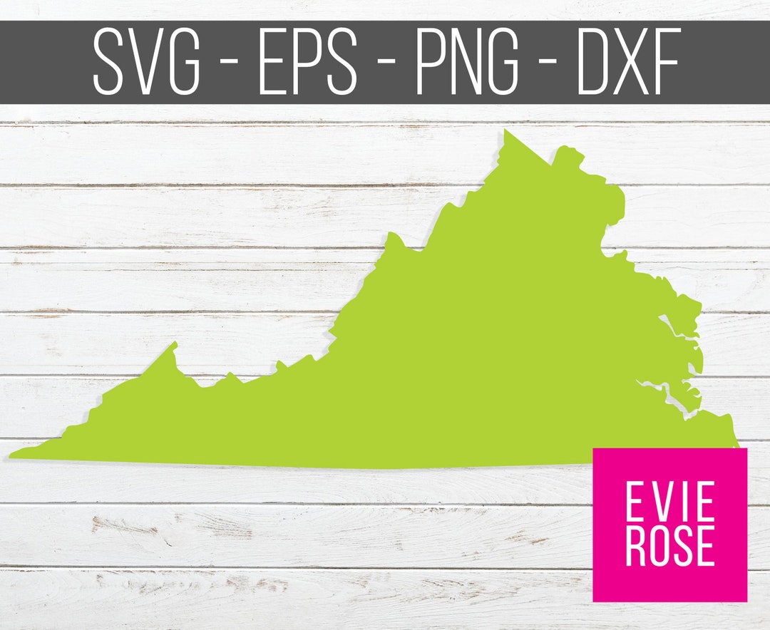 Virginia SVG, DXF, Eps, and Png Cut Files, State Digital Clip Art ...