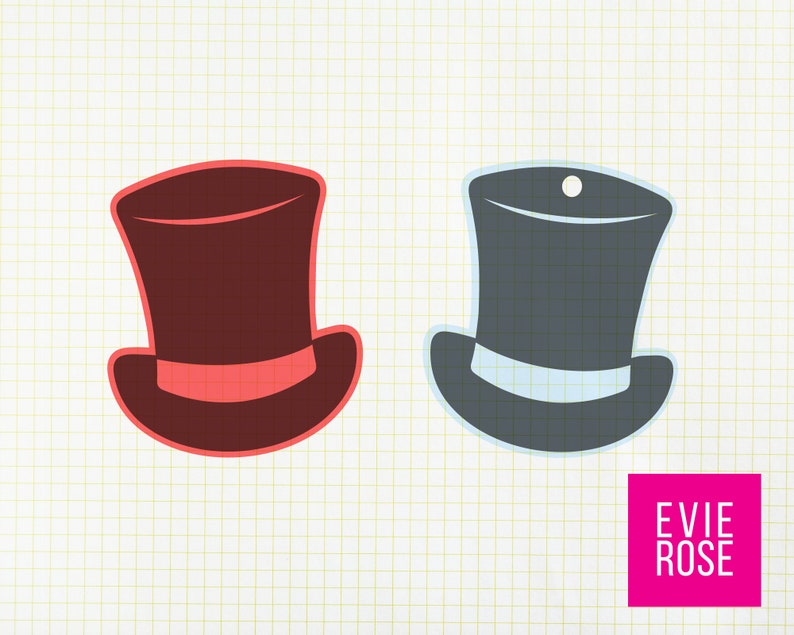 Layered Top Hat Gift Tag SVG Snowman Hat Tag Black Christmas - Etsy