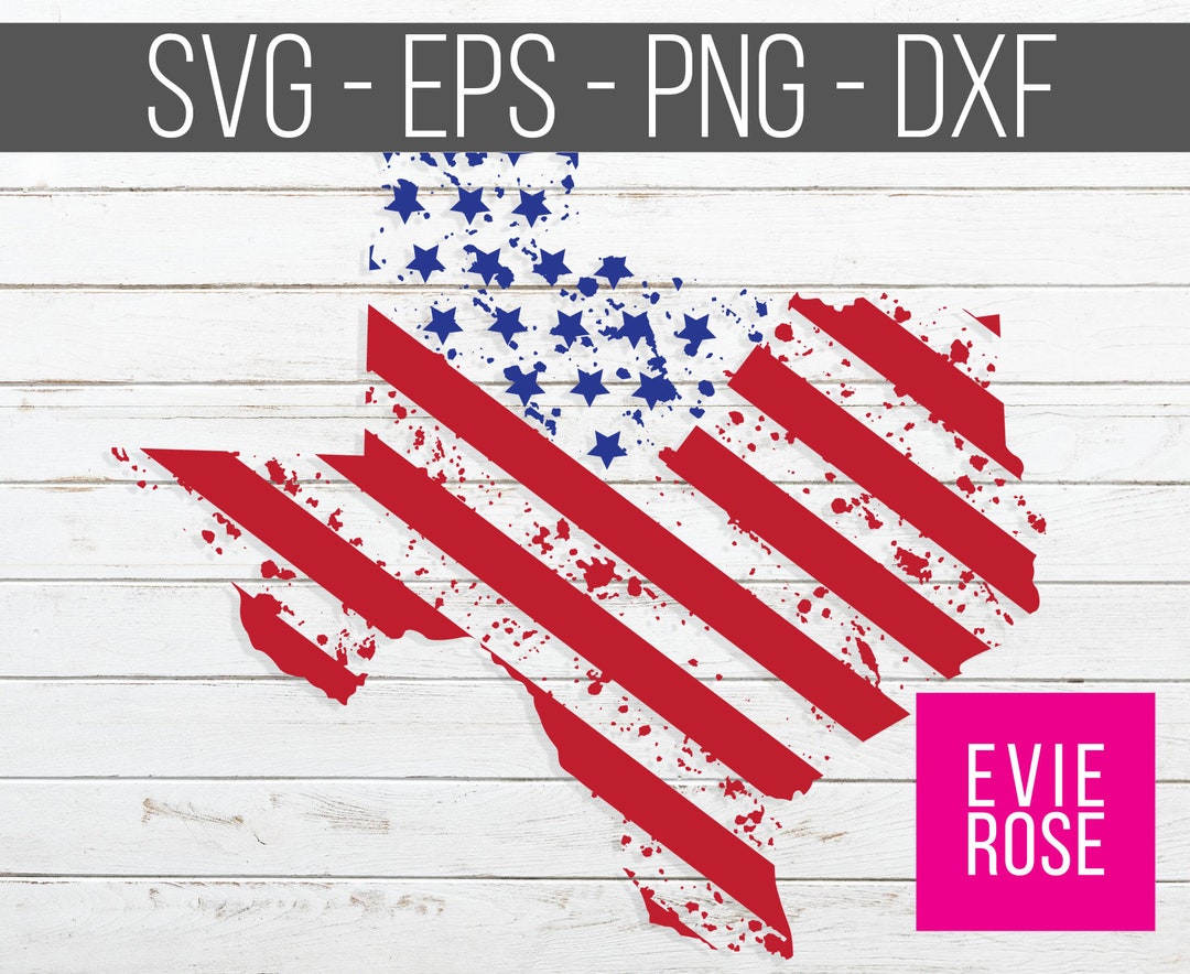 Distressed Texas US Flag SVG, Dxf, Png and Eps Cut File, Grunge Texas ...