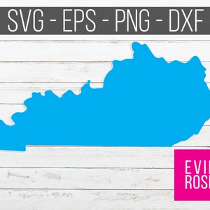 Kentucky SVG, DXF, Eps, and Png Cut File Set, State Digital Clip Art ...