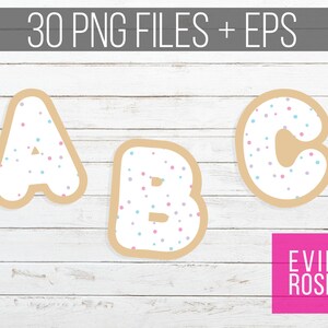 Frosted Sugar Cookie Letters - Sprinkles Cookie Letters Clipart ...