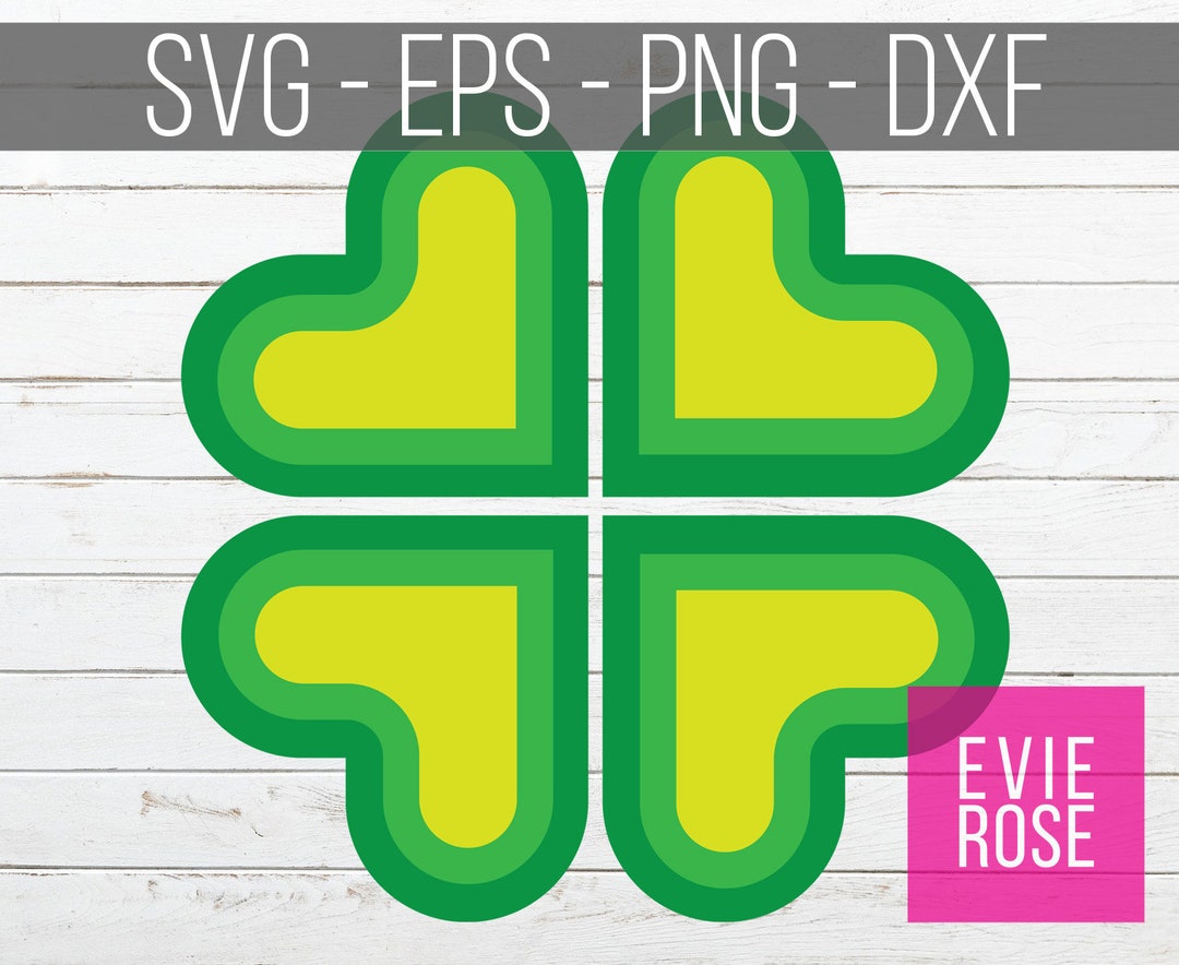 Shamrock Hearts SVG Clipart - SVG, EPS, Png and Dxf - Four Leaf Clover ...