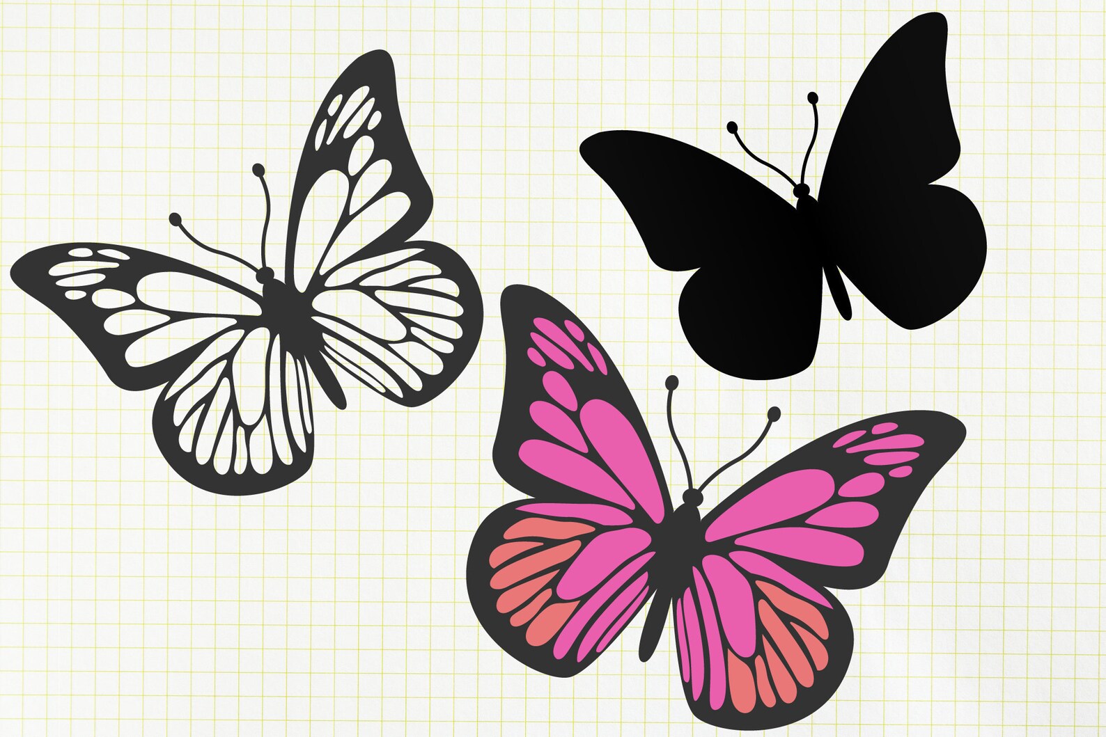 Butterfly Cutout File Set SVG EPS PNG and Dxf Cricut | Etsy
