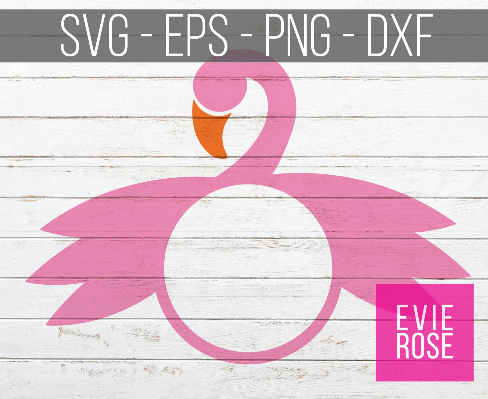 Flamingo Monogram Frame SVG, EPS, Png and Dxf - Summer Cutting Files ...