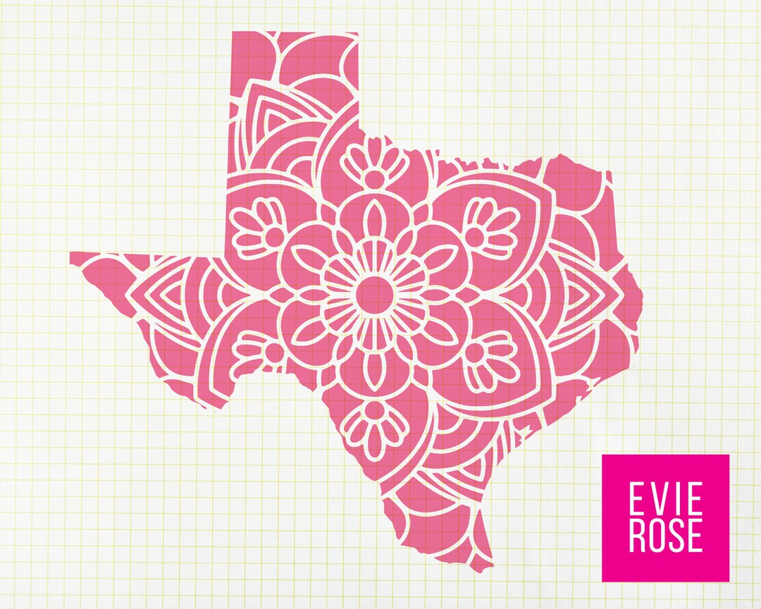 Texas Flower Mandala SVG & PNG, Clipart and Cut File Set, Pretty Texas ...