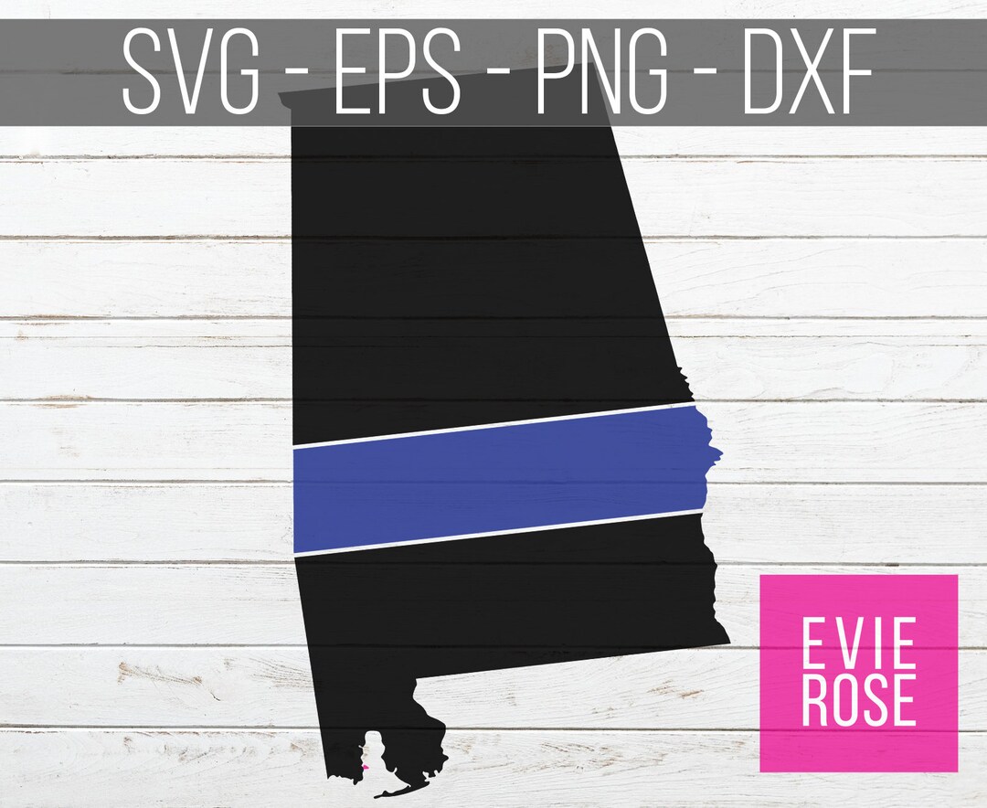 Alabama Thin Blue Line SVG, DXF, Eps, and Png Cut Files, Police Support ...
