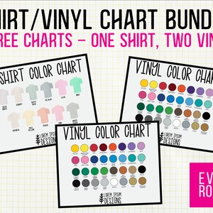 Custom Chart Bundle - One Shirt Chart, Two Vinyl Charts - Solid and ...