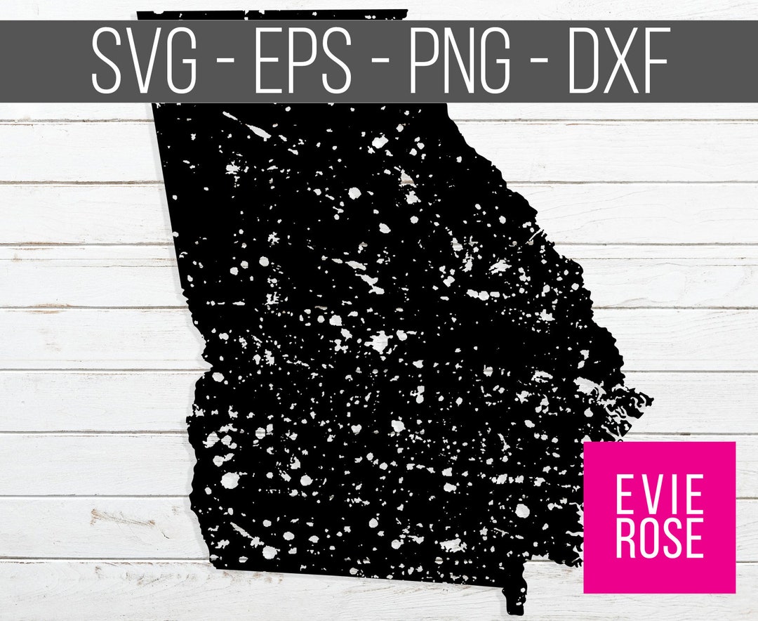 Georgia SVG Grunge Distressed SVG, DXF, Png and Eps Cut File, State ...