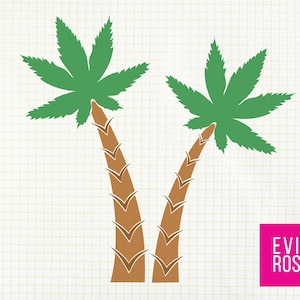 Weed Palm Trees Layered Design SVG Clipart Bundle SVG, EPS, Png and Dxf ...