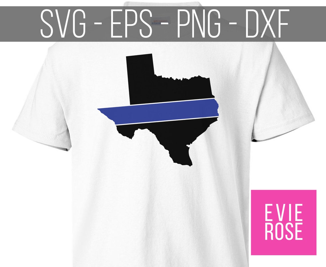 Texas Thin Blue Line SVG, DXF, Eps, and Png Cut Files, Police Support ...