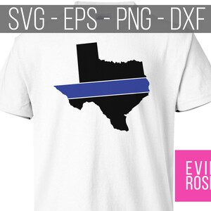 Texas Thin Blue Line SVG, DXF, Eps, and Png Cut Files, Police Support ...