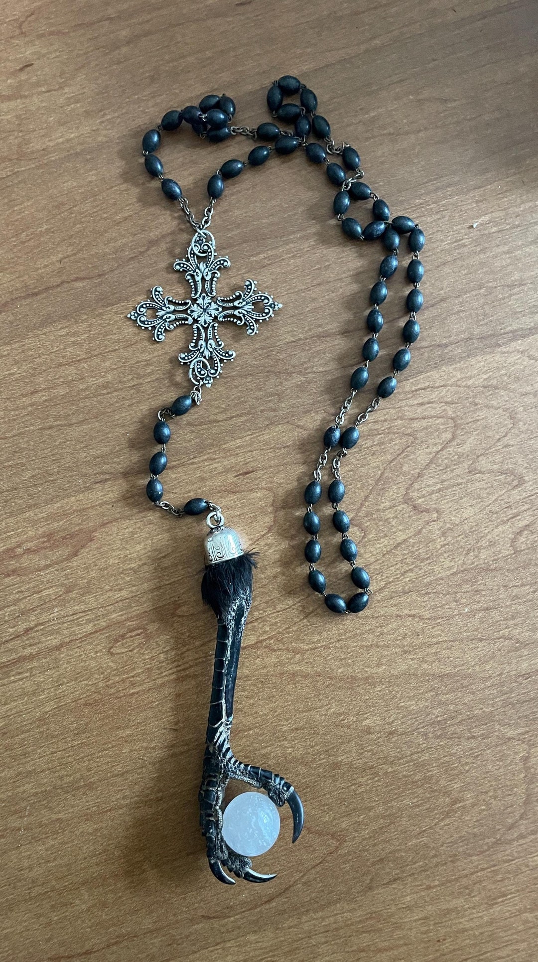 Crow Claw Foot Talon/quartz Crystal Ball/maltese Cross Glass Blac ...