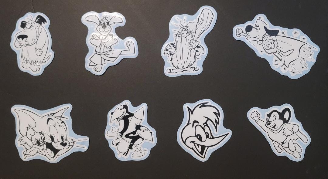 Classic Cartoon Vinyl Decals - Etsy