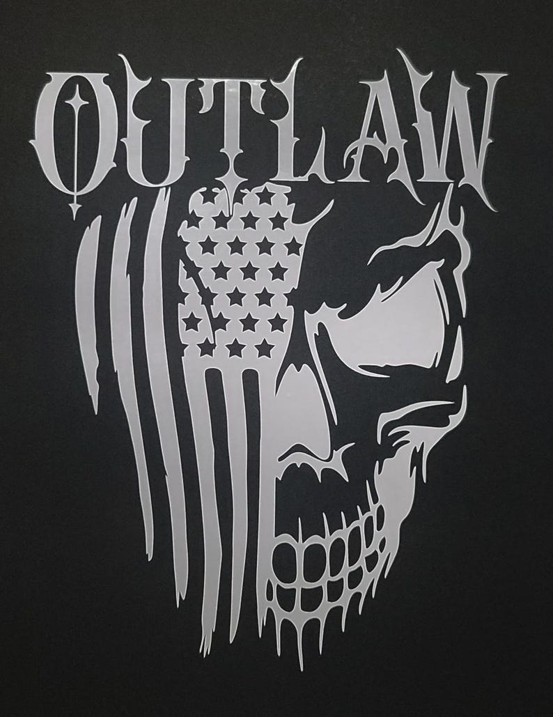 Outlaw Skull Vinyl Decal. Truck Decal. Car Decal - Etsy