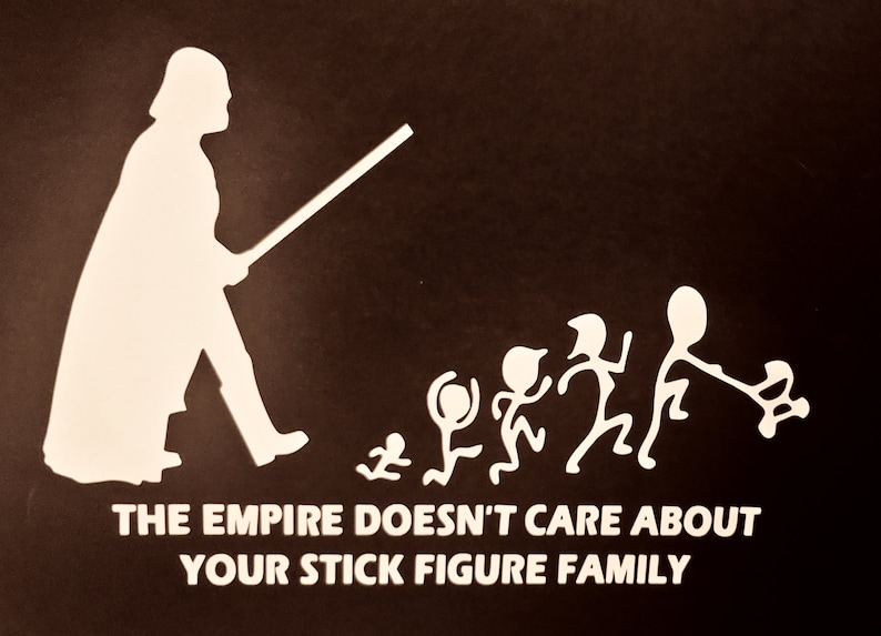 Star Wars Stick Figure Family Transfer- Star Wars Vinyl Decal- Vinyl ...