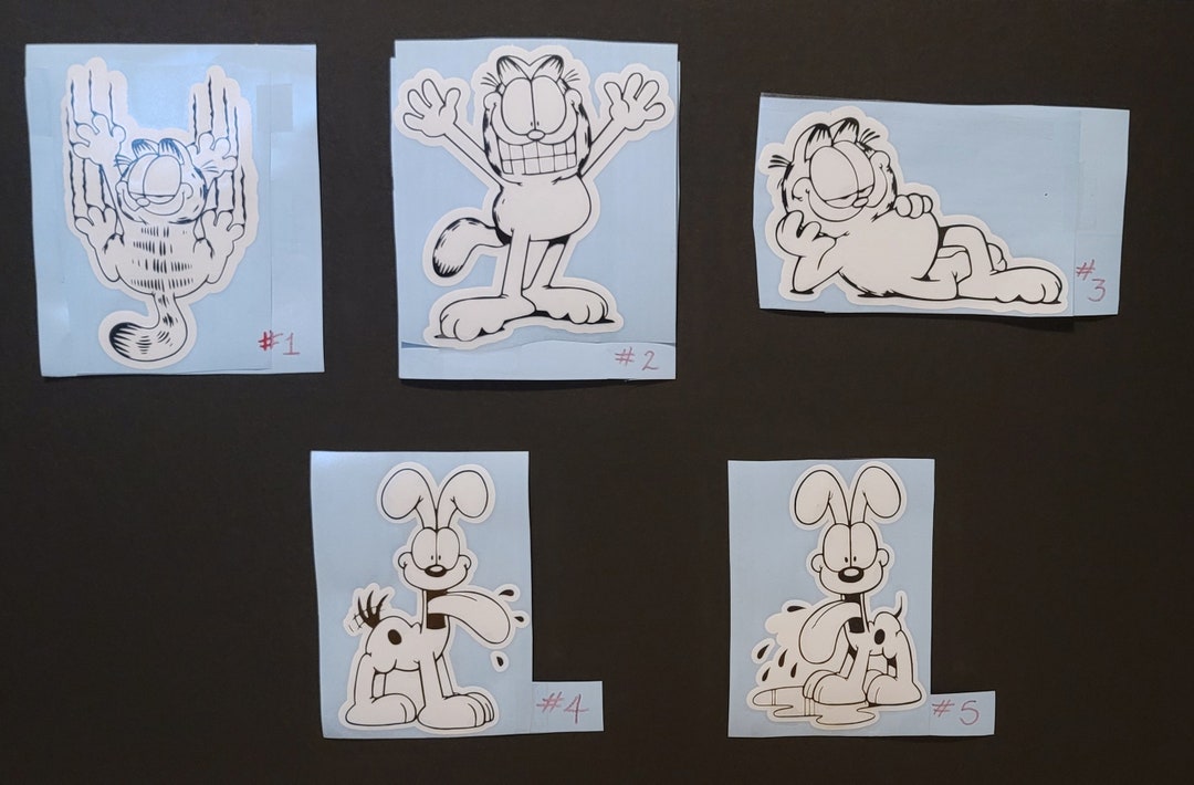 Garfield and Odie Vinyl Decals. - Etsy