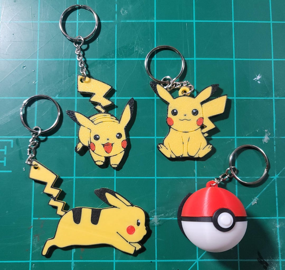 Pikachu, Pokeball, 3D Printed Key Chain. Pokémon Key Chain. - Etsy