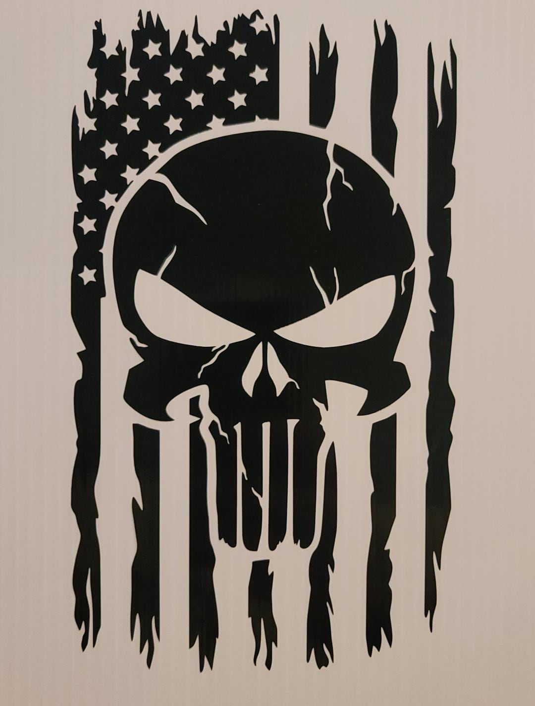 Punisher and Flag Vinyl Decal. - Etsy