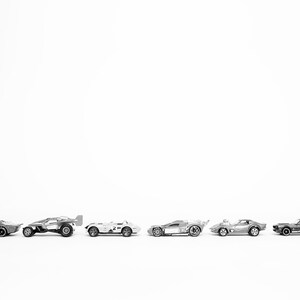 Black and White Toy Car Line up | Car Poster | Car Wall Art ...