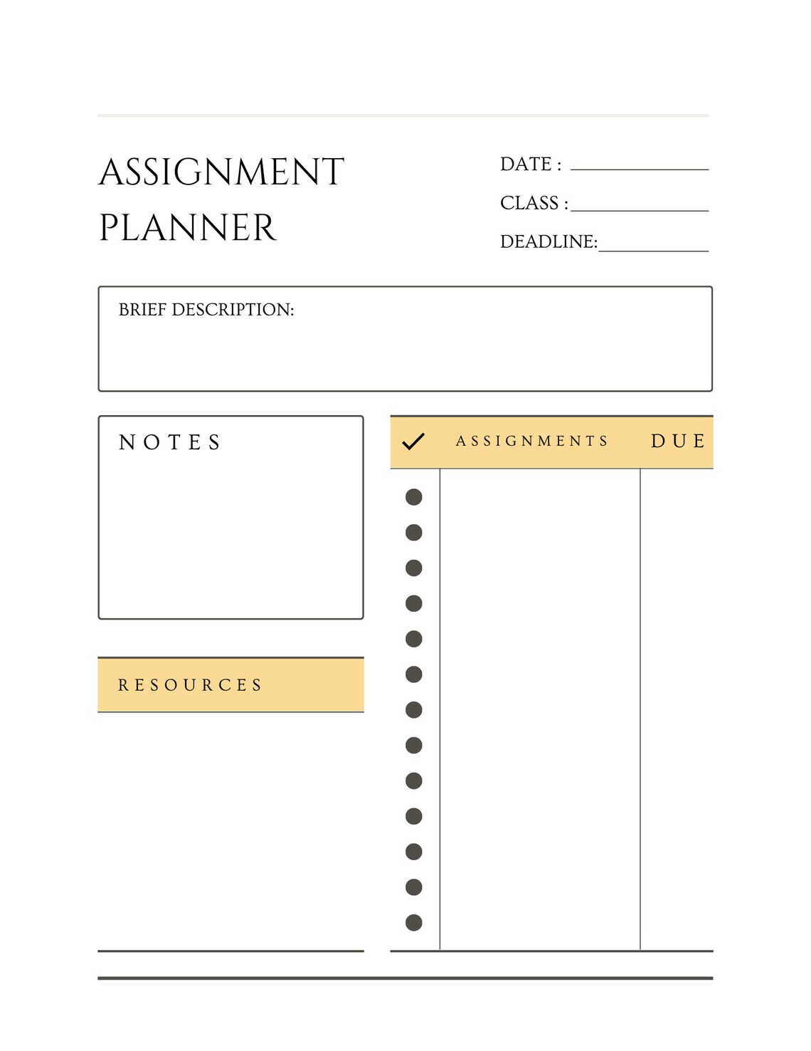 Study Planner Printable, College Digital Planner, School Assingment ...