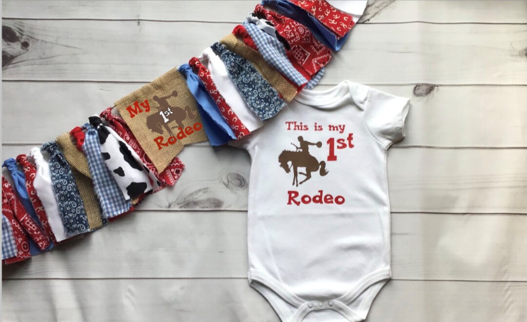 First Rodeo Birthday Shirt W Highchair Banner Baby Outfit Outfit for ...