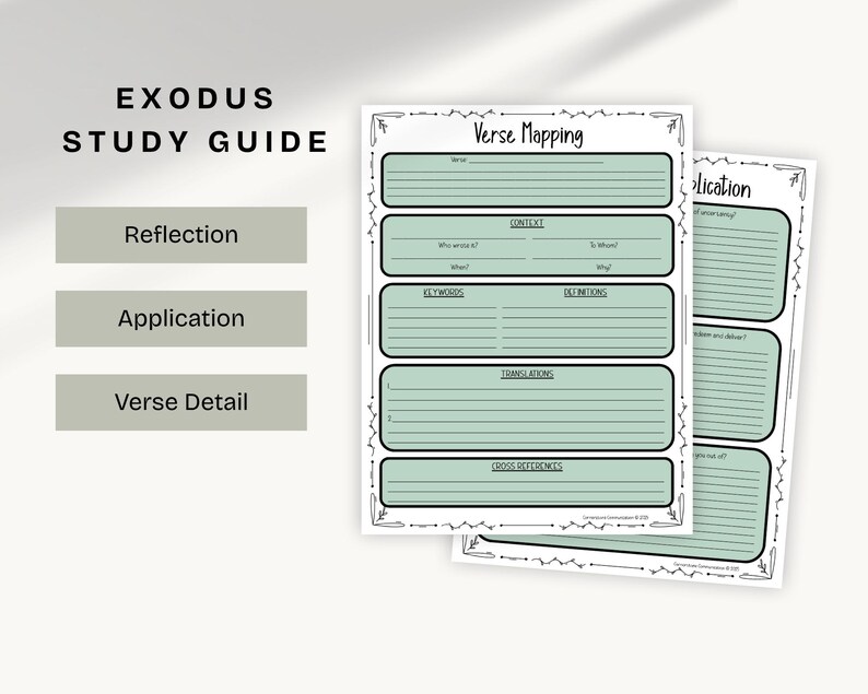 Exodus Bible Study Guide: Redemptive Themes, Verse Mapping (PDF ...