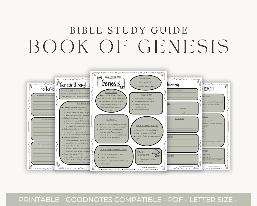 Genesis Bible Study Workbook | Printable Bible Study Guide | Redemptive ...