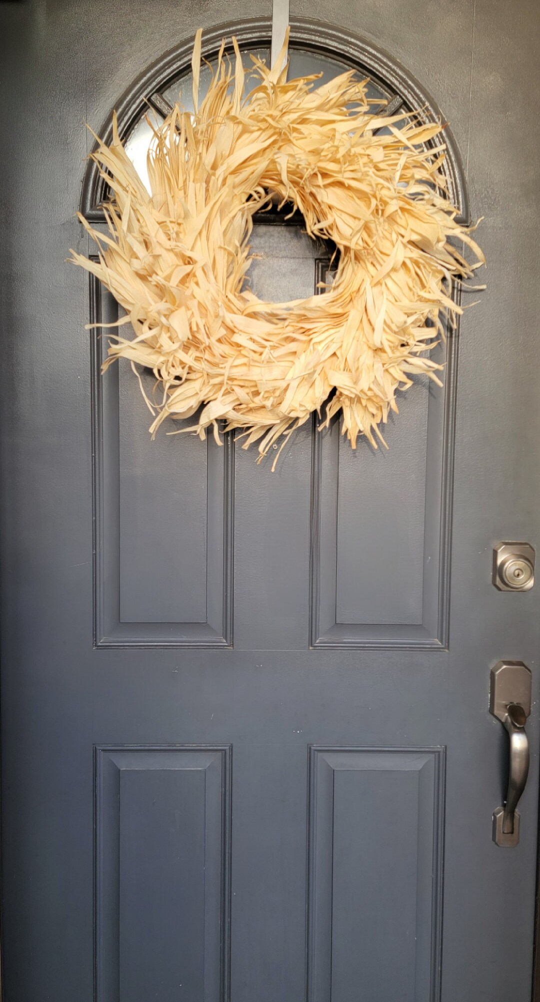 Corn Husk Wreath Scarecrow Style Door Decor Fall Natural Wreath Autumn ...