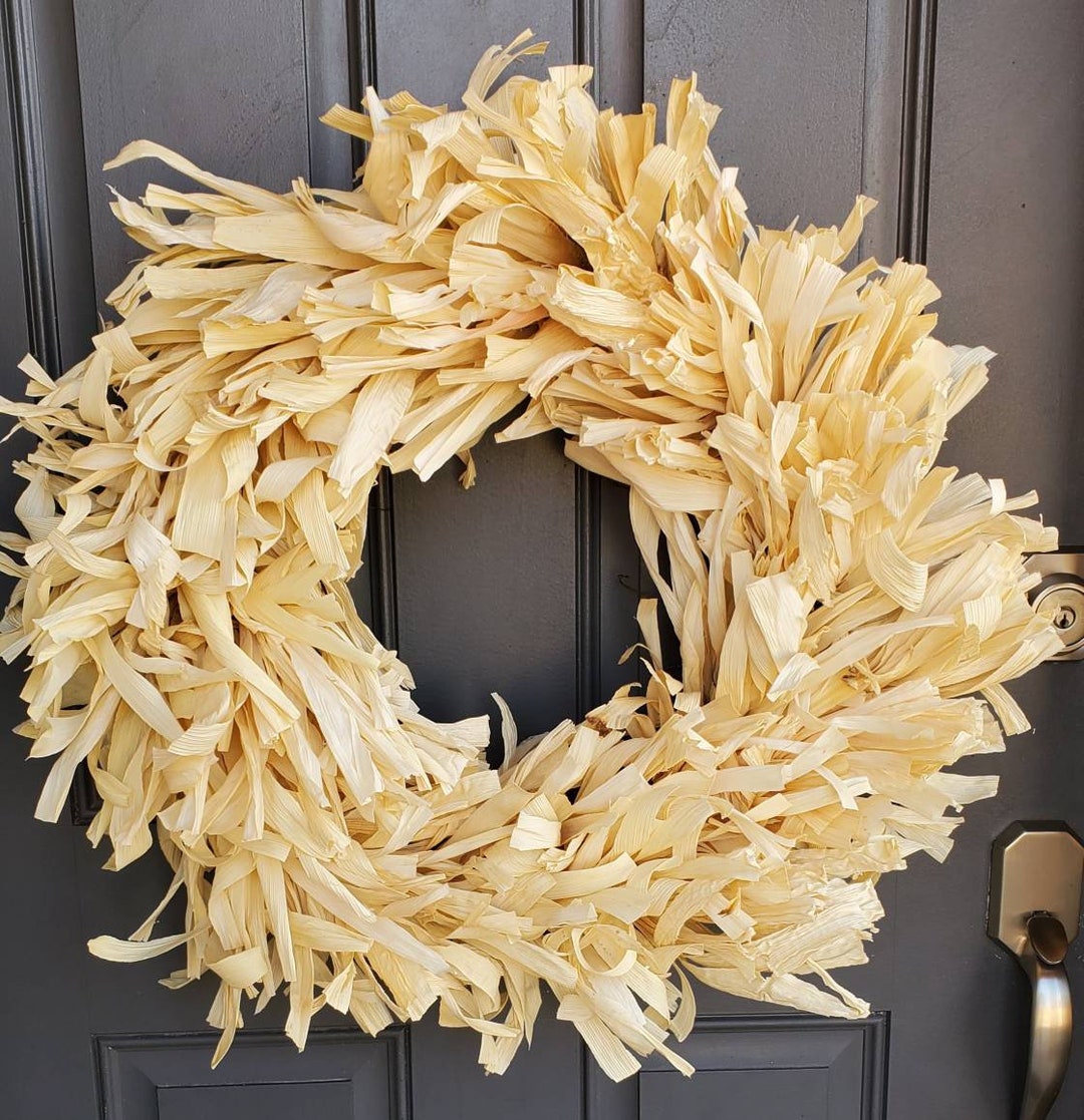 Fall Corn Husk Wreath Thanksgiving Corn Husk Wreath Halloween Wreath ...