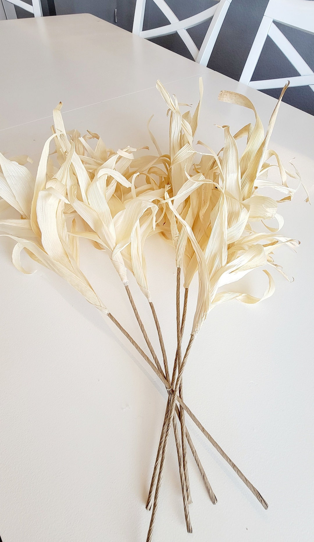 Corn Husk Picks for Fall 6 Natural Floral Stems Autumn Display Vase ...
