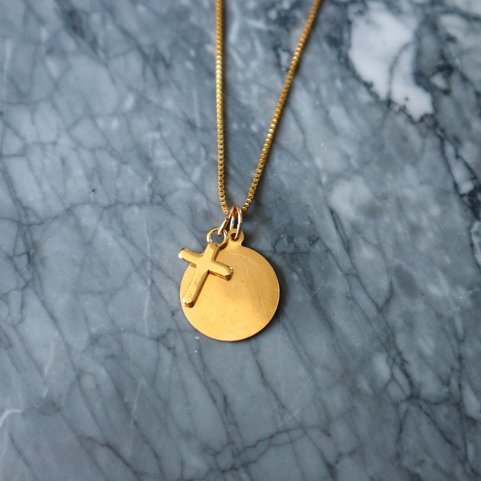 ST CHRISTOPHER & CROSS Gold Filled Necklace - Etsy