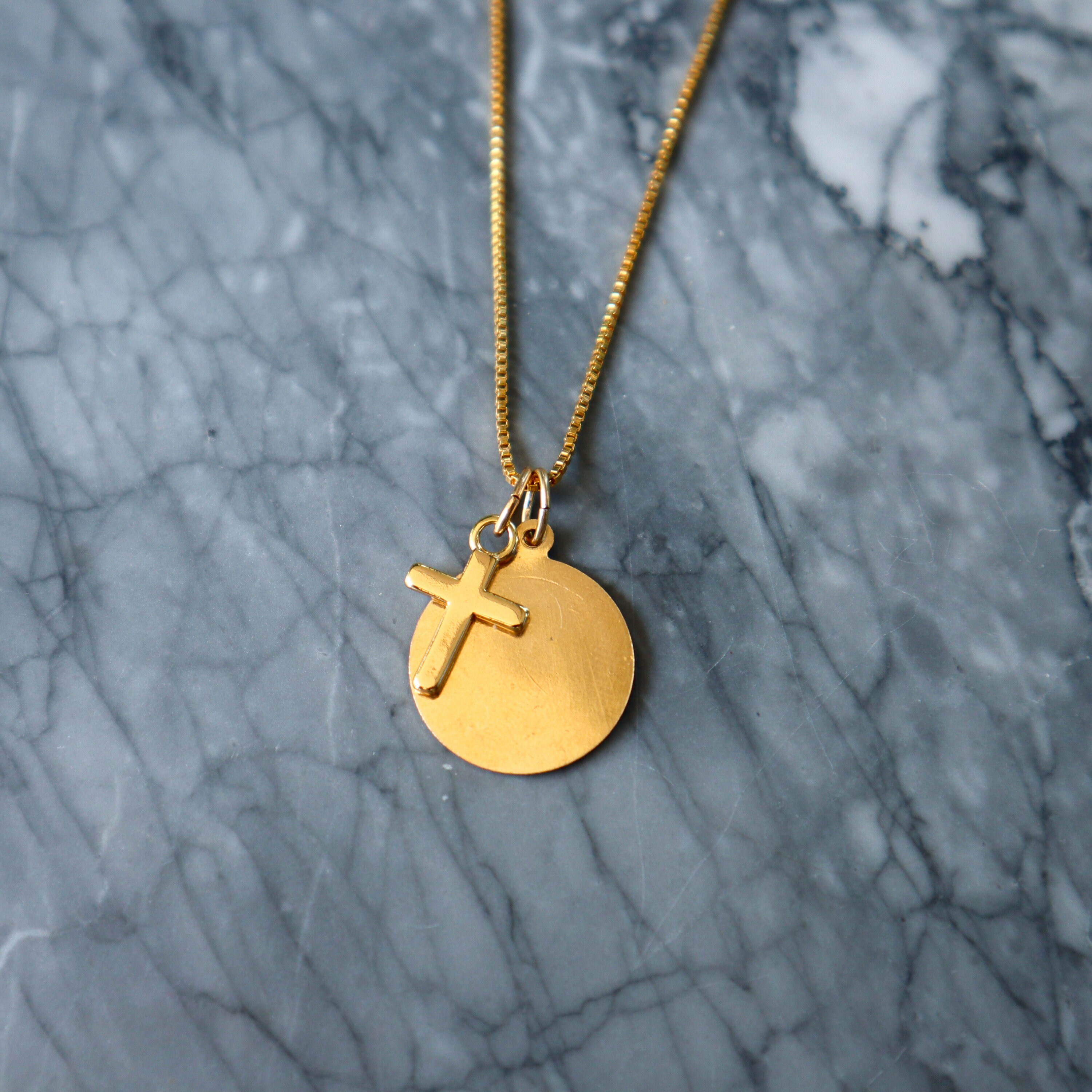 ST CHRISTOPHER & CROSS Gold Filled Necklace - Etsy