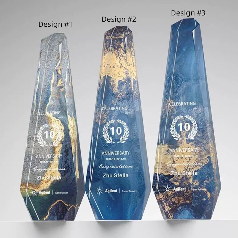 Personalized Trophy Award, Unique Crystal Trophy, Customize Corporate ...