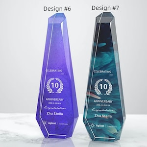 Personalized Trophy Award, Unique Crystal Trophy, Customize Corporate ...