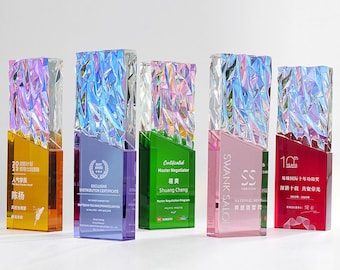 Personalized Trophy Award, Unique Crystal Trophy, Customize Corporate ...