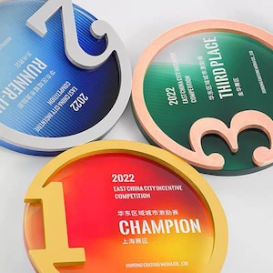 Round Shaped Trophy Award, Recognition Plaque, Champion, First Place ...
